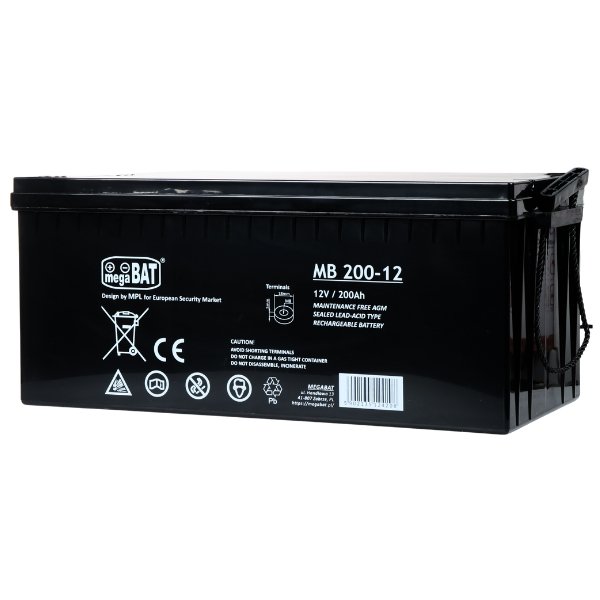 Battery 12V/200AH-MB Megabat-Safe-Tronic